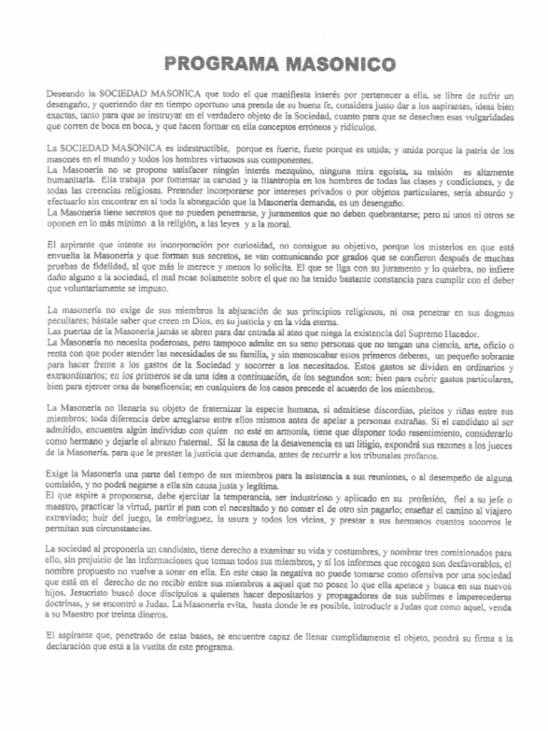 Programa Masónico | PDF