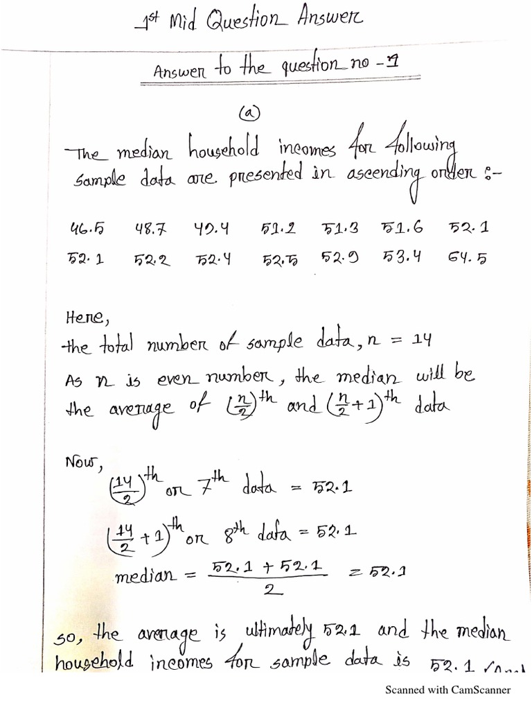 Statistics Mid Solution | PDF
