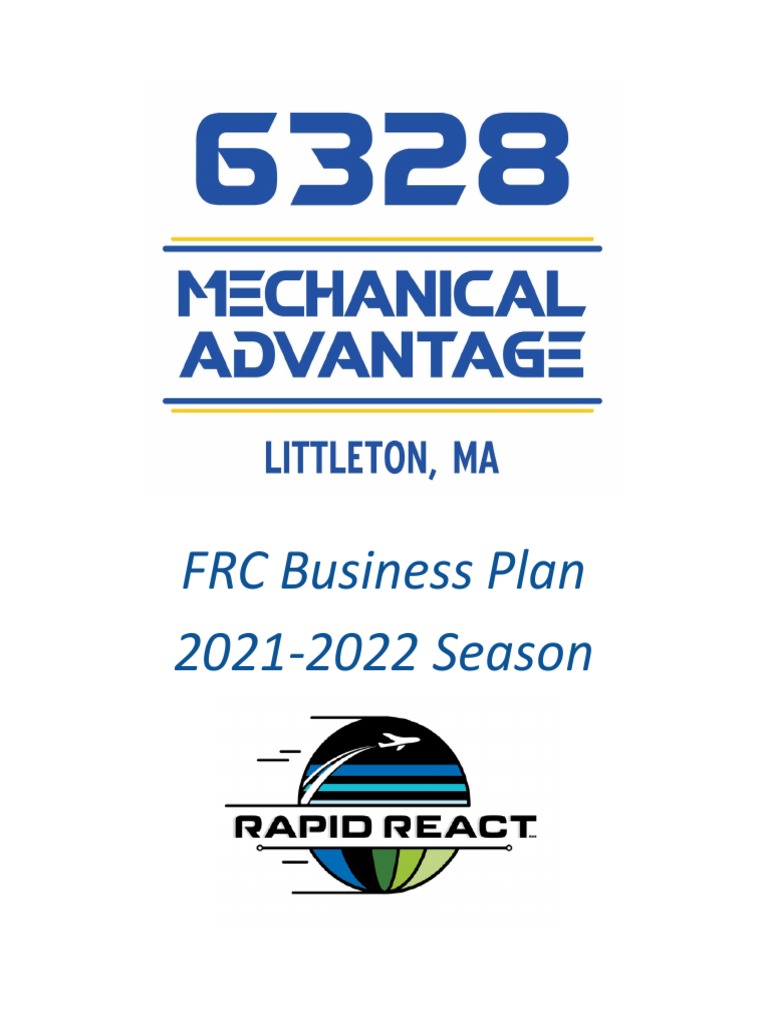 2021-2022 FRC Business Plan | PDF | Fundraising | Mentorship