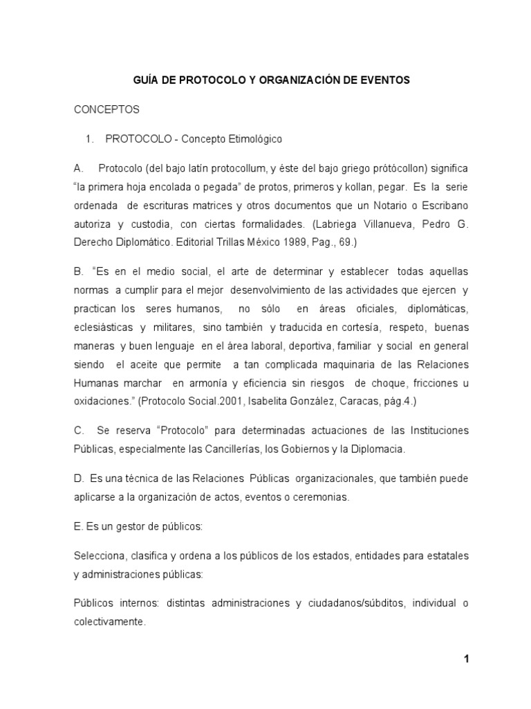 Guia de Protocolo y Organizacion de Eventos | PDF