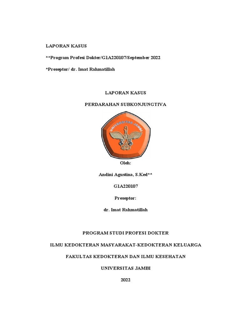 Laporan Kasus PKM Andini Agustina | PDF