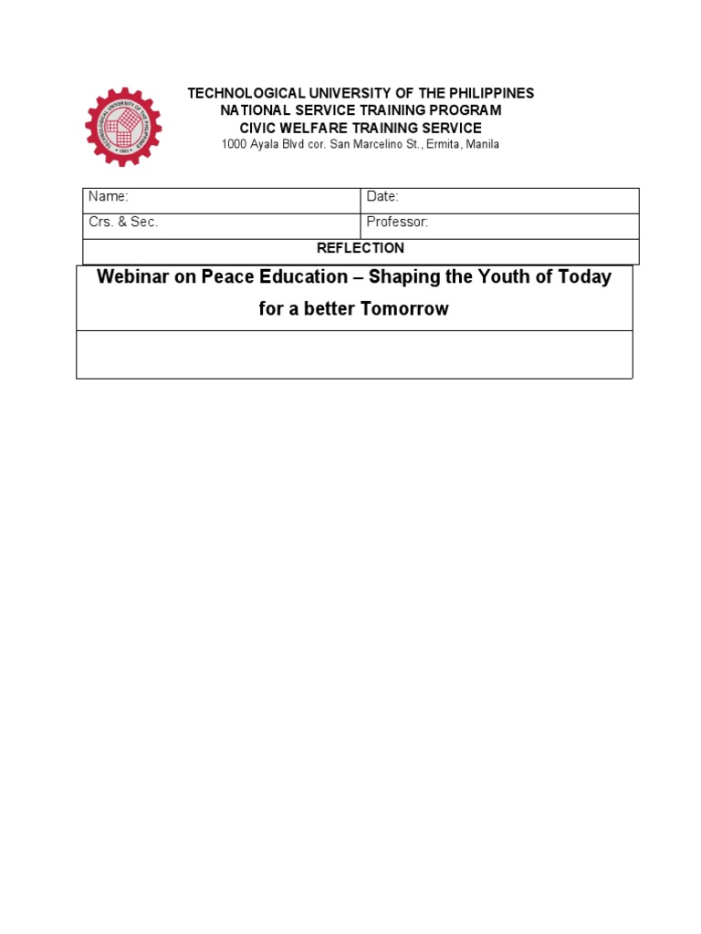 Reflection Webinar PEACE | PDF | Social Science