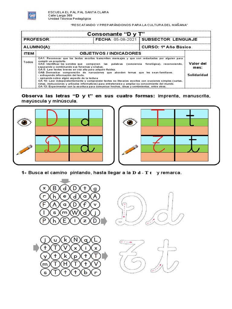 Lenguaje - Letra D y T | PDF | Lingüística | Comunicación humana