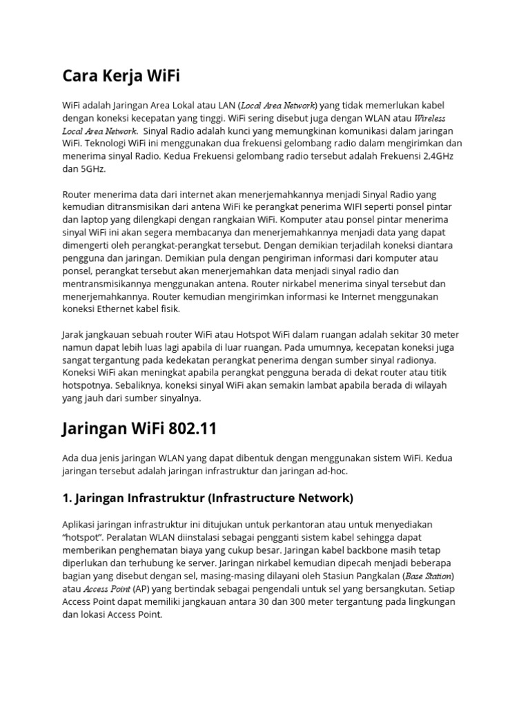 Cara Kerja WiFi | PDF