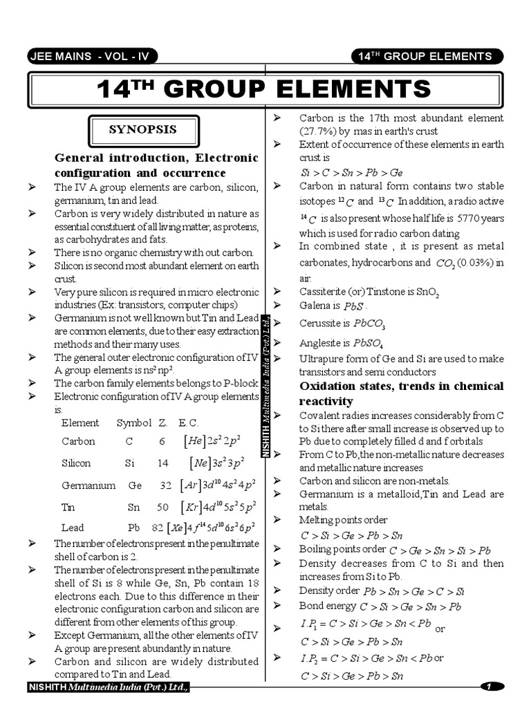 01-14th Group Elements - Uma Final - CW | PDF | Silicon Dioxide | Silicon
