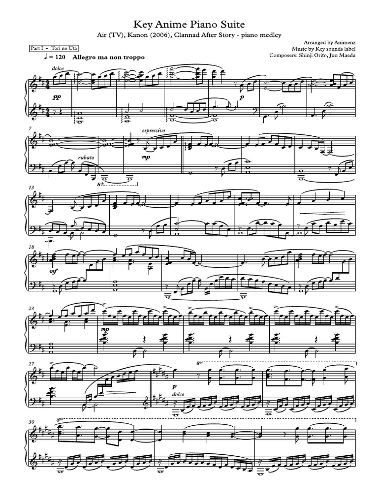 Kay Anime Piano Suite | PDF