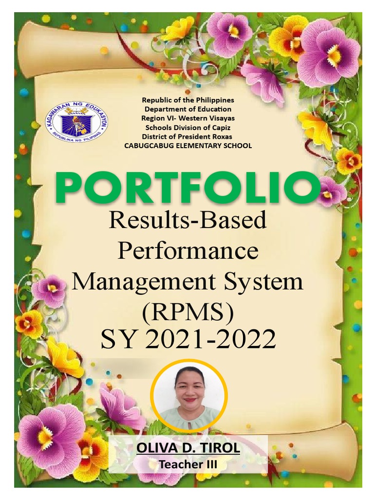 Oliva D. Tirol's Results-Based Performance Management System (RPMS ...