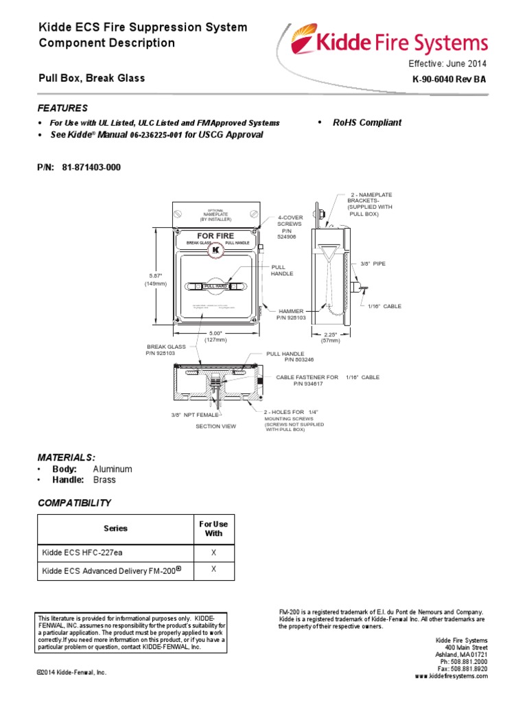Kidde 81-871403-000 | PDF | Screw | Mechanical Engineering