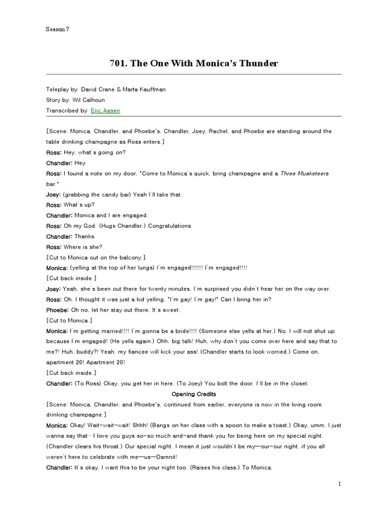 프렌즈 (미국드라마) 전시즈 (문서 + mp3) Season07 - Script | PDF | Friends