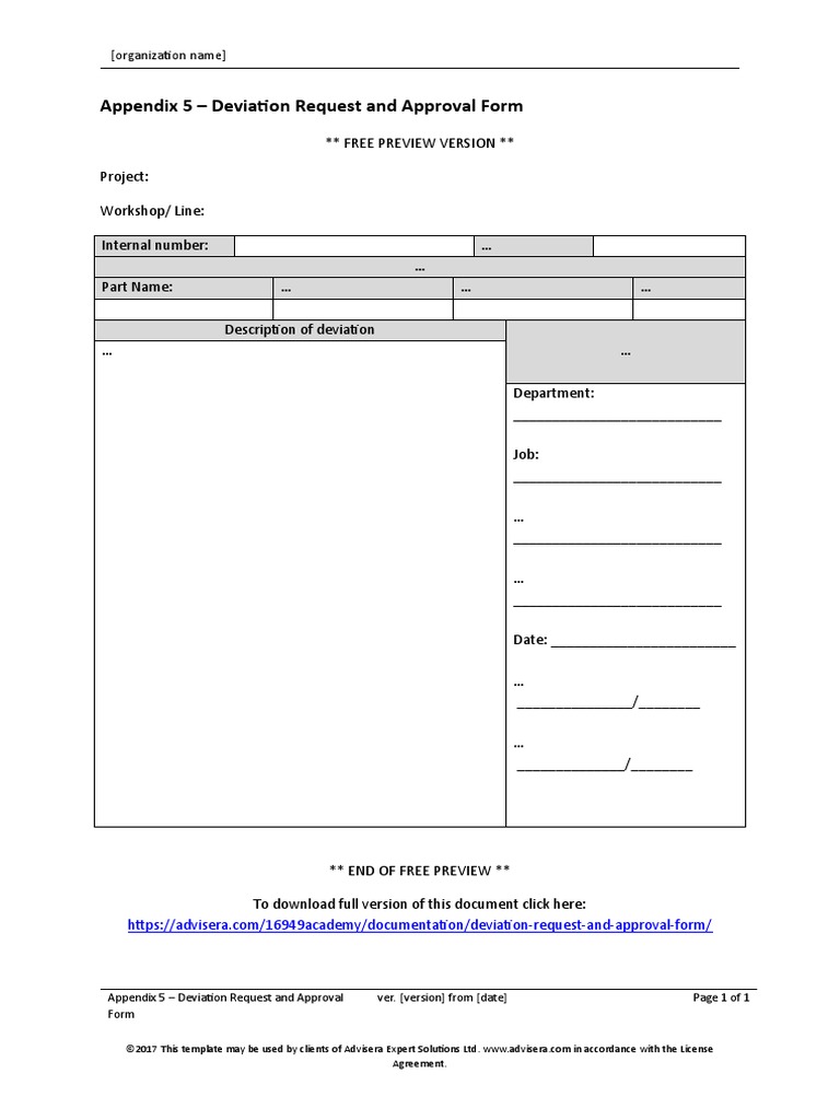 12.5 Appendix 5 Deviation Request and Approval Form Preview EN | PDF | Computing | Software