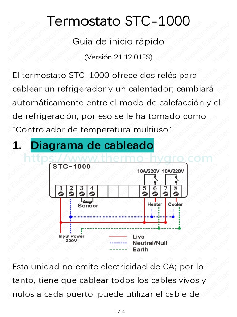 STC 1000 Thermostat User Manual in Spanish | PDF | Termostato | Bienes manufacturados