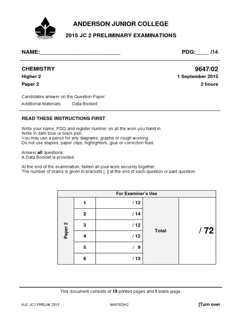Ajc H2 Chem P2 QP | PDF | Neutron | Chemical Elements Ajc H2 Chem P2 QP | PDF | Neutron | Chemical Elements