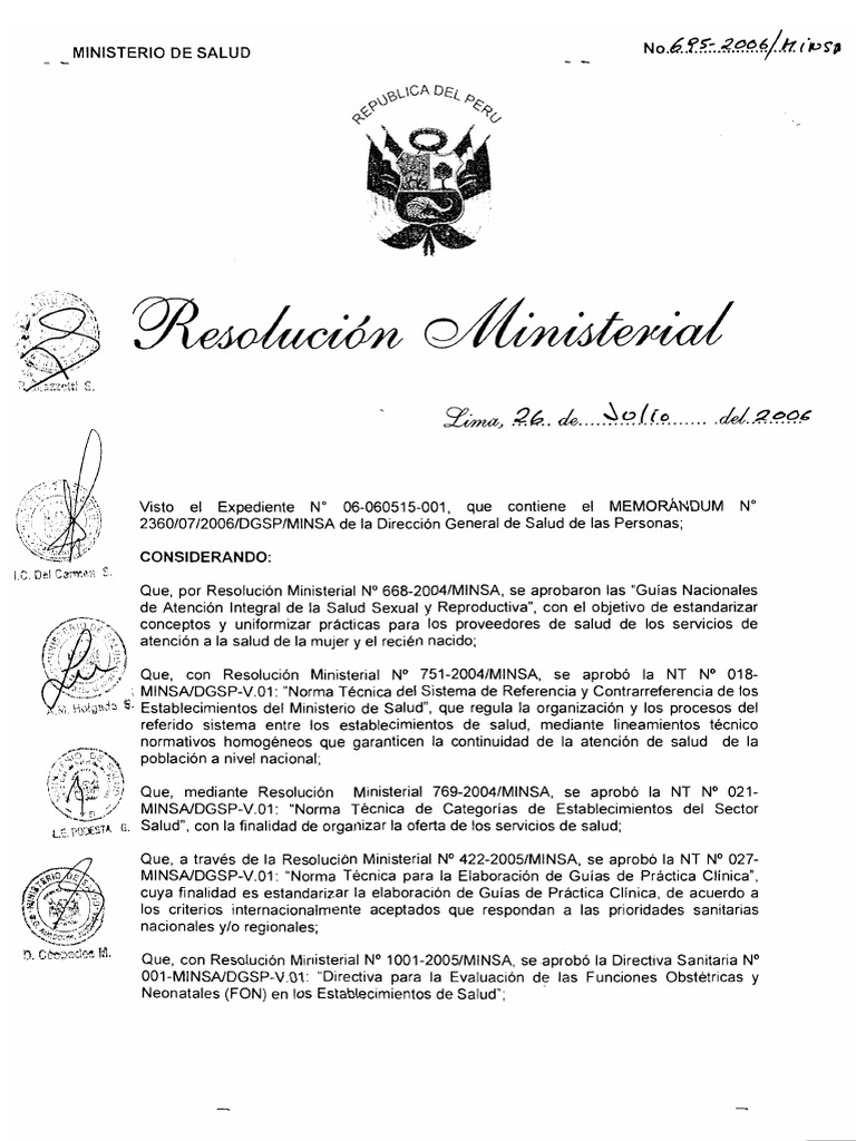 Rm-695-2006-Minsa | PDF