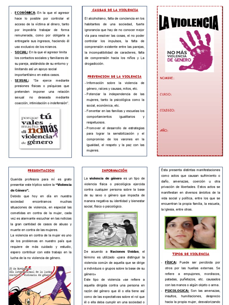 Triptico Violencia | PDF | Violencia | Género