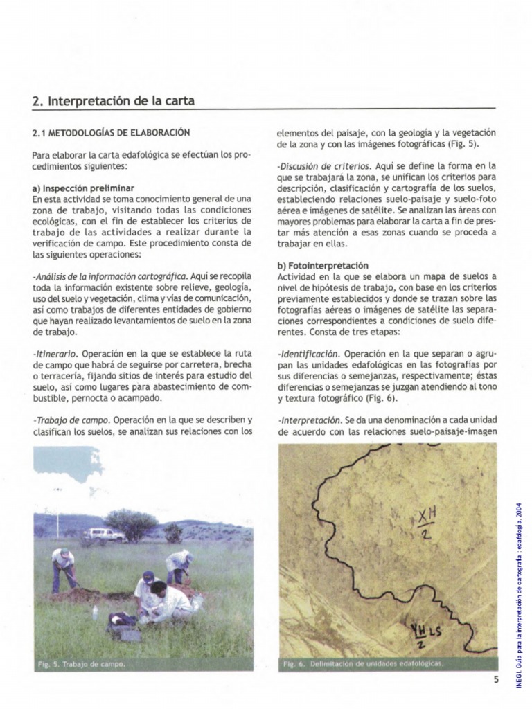 Metodologías para la Carta Edafológica INEGI | PDF | Suelo | Mapa
