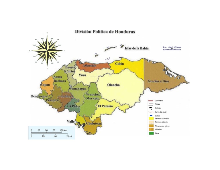 Mapa de Honduras Con Simbolofia Rosa Nautica | PDF