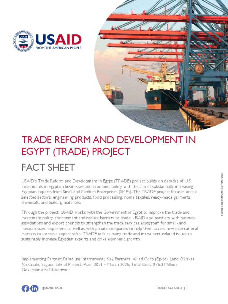 USAID TRADE Factsheet | PDF | Exports | Small And Medium Sized Enterprises