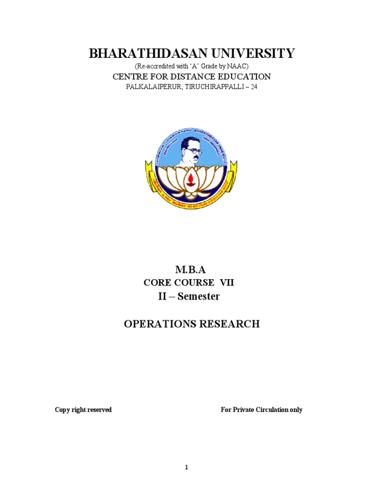 Operation Research | PDF | Operations Research | Decision Making