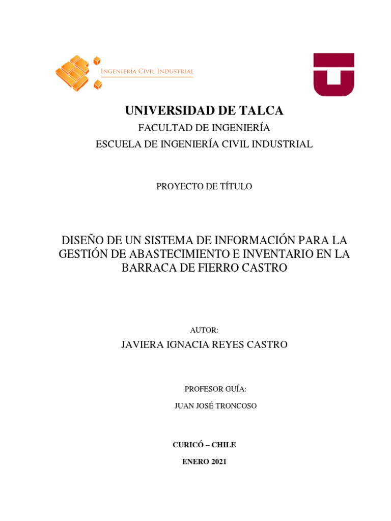 Proyecto de Título - Javiera Reyes | PDF | Business | Inventario