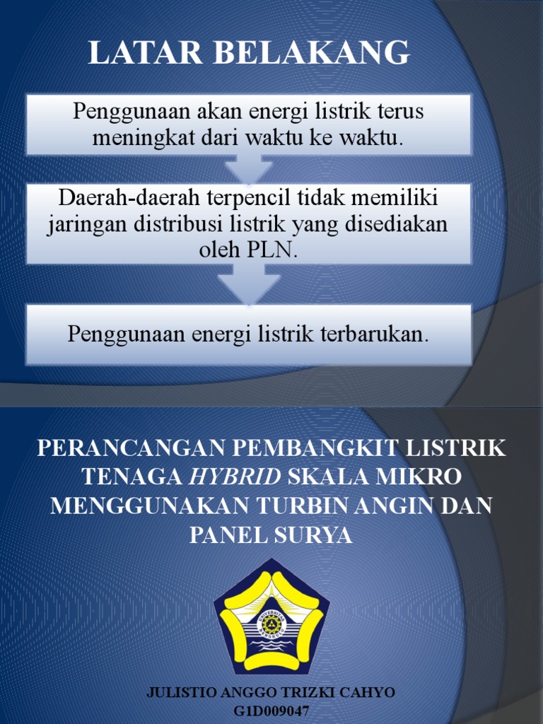 Perancangan Pembangkit Listrik Tenaga Hybrid Skala Mikro Menggunakan Turbin Angin Dan Panel ...