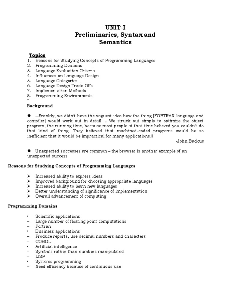 PPL Notes | PDF | Pointer (Computer Programming) | Data Type