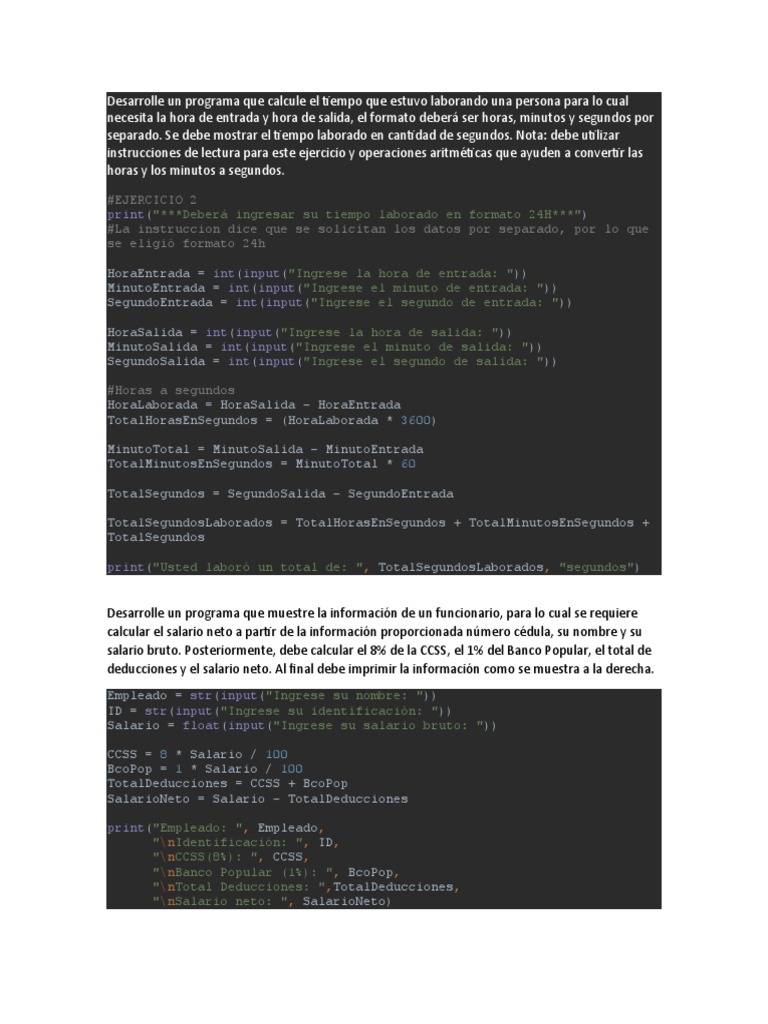 Tarea Progra | PDF | Salario | Informática