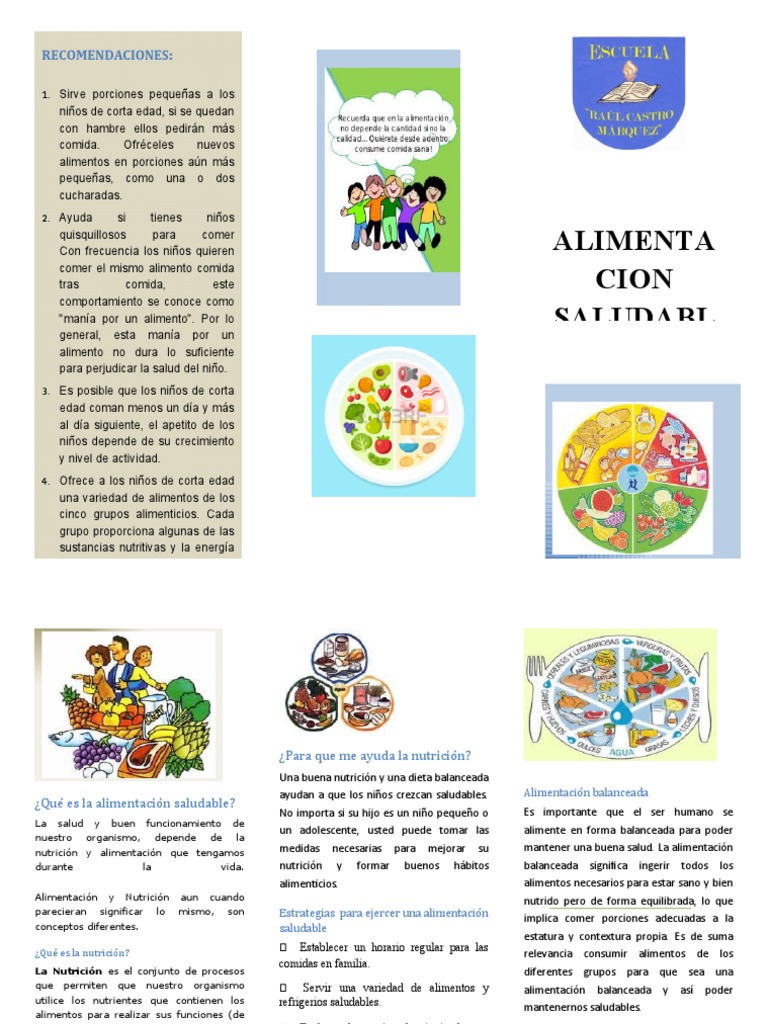 Triptico Comida Saludable | PDF | Alimentos | Nutrición Triptico Comida Saludable | PDF | Alimentos | Nutrición