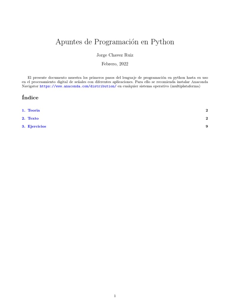 Apuntes de Programaci N en PythonJC | PDF | Python (lenguaje de ...