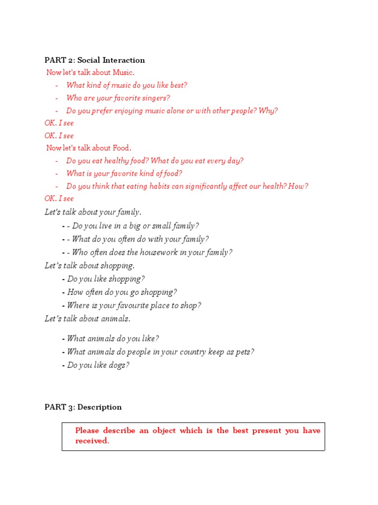 A2 Speaking | PDF | Learning