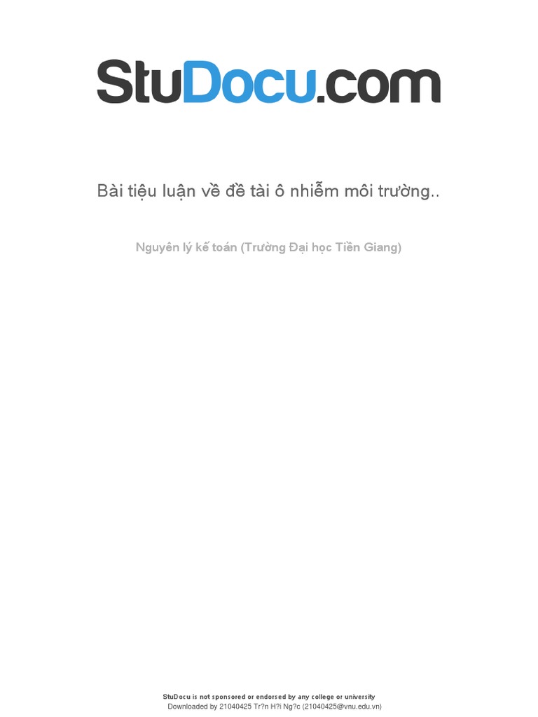 Bai Tieu Luan Ve de Tai o Nhiem Moi Truong | PDF