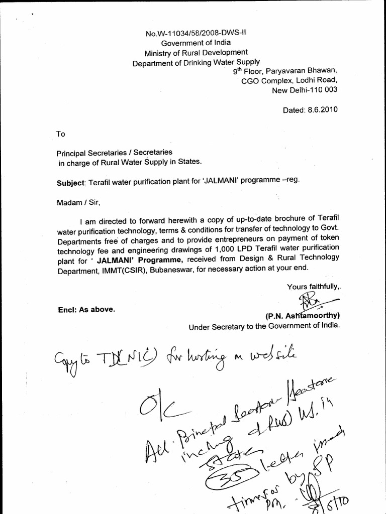 Terafilwater Filter Govt Program | PDF