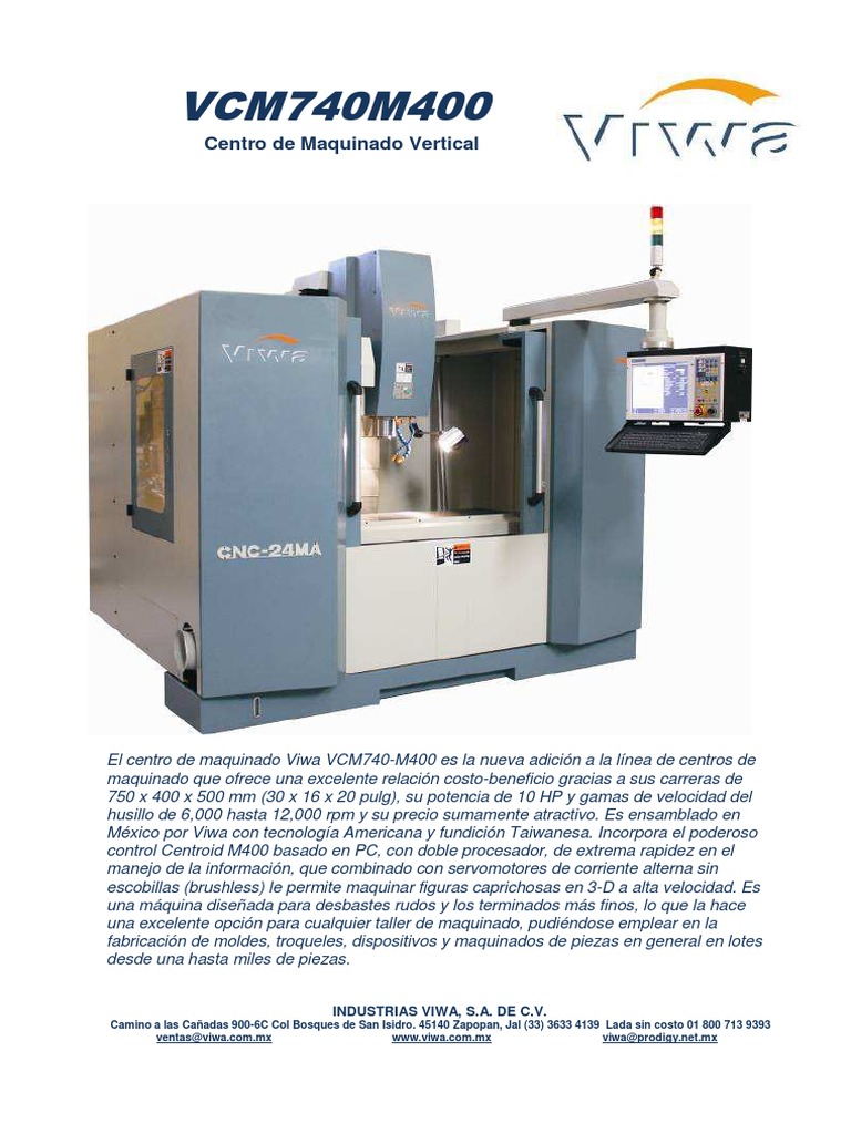 El nuevo Centro de Maquinado Vertical VCM740-M400 de Viwa: Potente y de ...