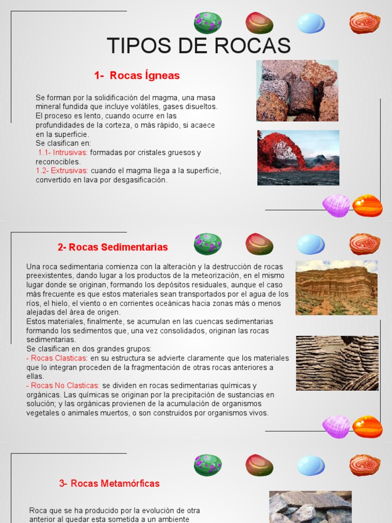 Tipos de Rocas y Minerales | PDF | Roca (geología) | Minerales