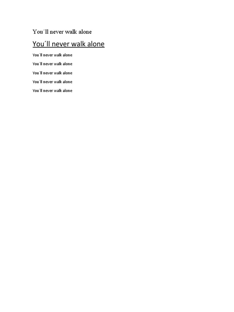 You LL Never Walk Alone | PDF | Art | Poetry