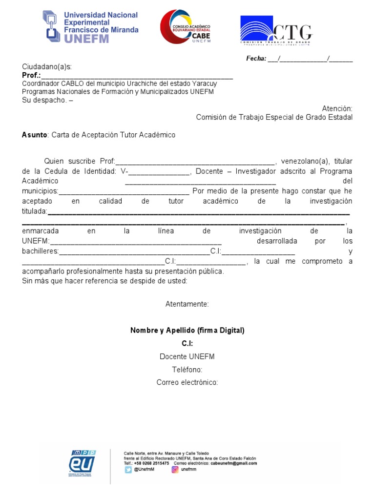 Cartas Unefm Teg | PDF