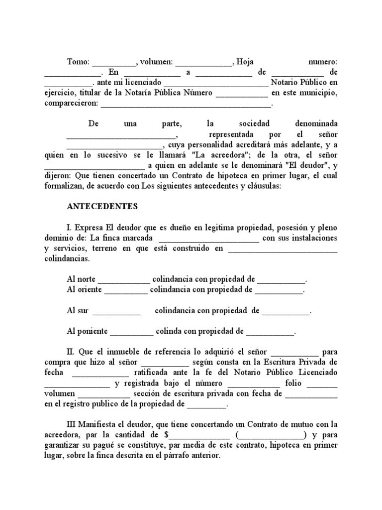 Contrato de Hipoteca 2 | PDF | Pagos | Ley común