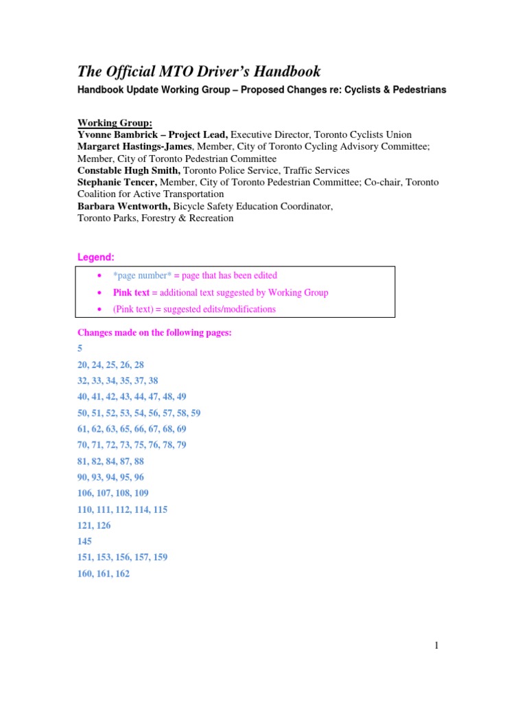 The Official MTO Drivers Handbook | PDF | Driver's License | Seat Belt