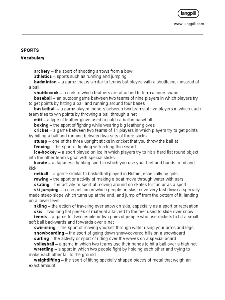 Sports | PDF | Comma | Association Football