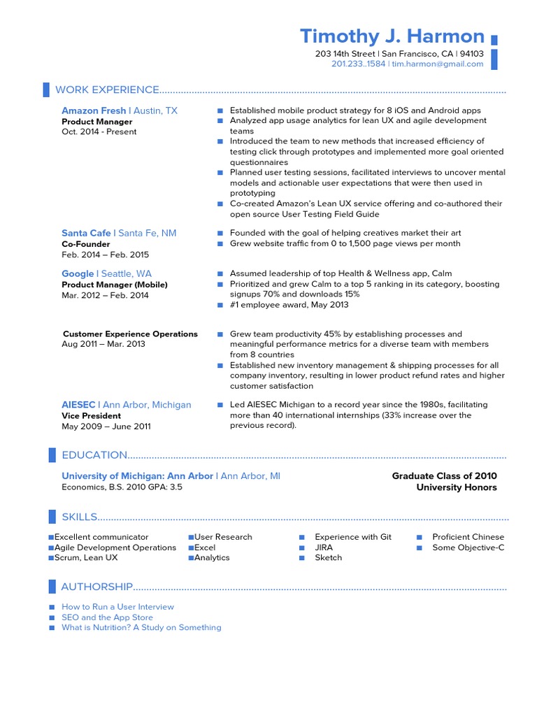 Tech Product Management Resume | PDF | Mobile App | Business