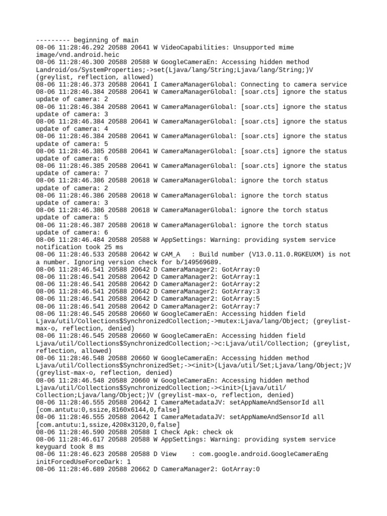Camera Service Log Analysis | PDF | Pointer (Computer Programming ...
