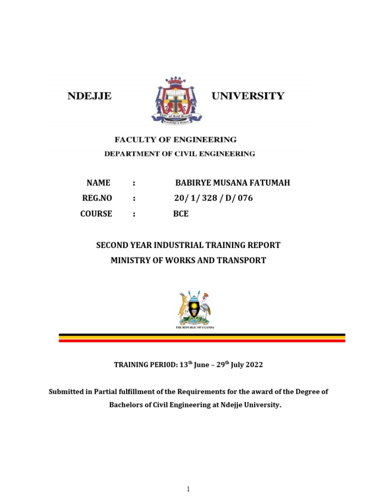 Industrial Training Report on Road Construction Works at the Ministry ...