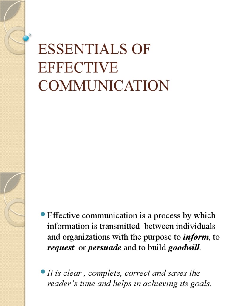 6.essentials of Effective Communication | PDF | Communication | Linguistics