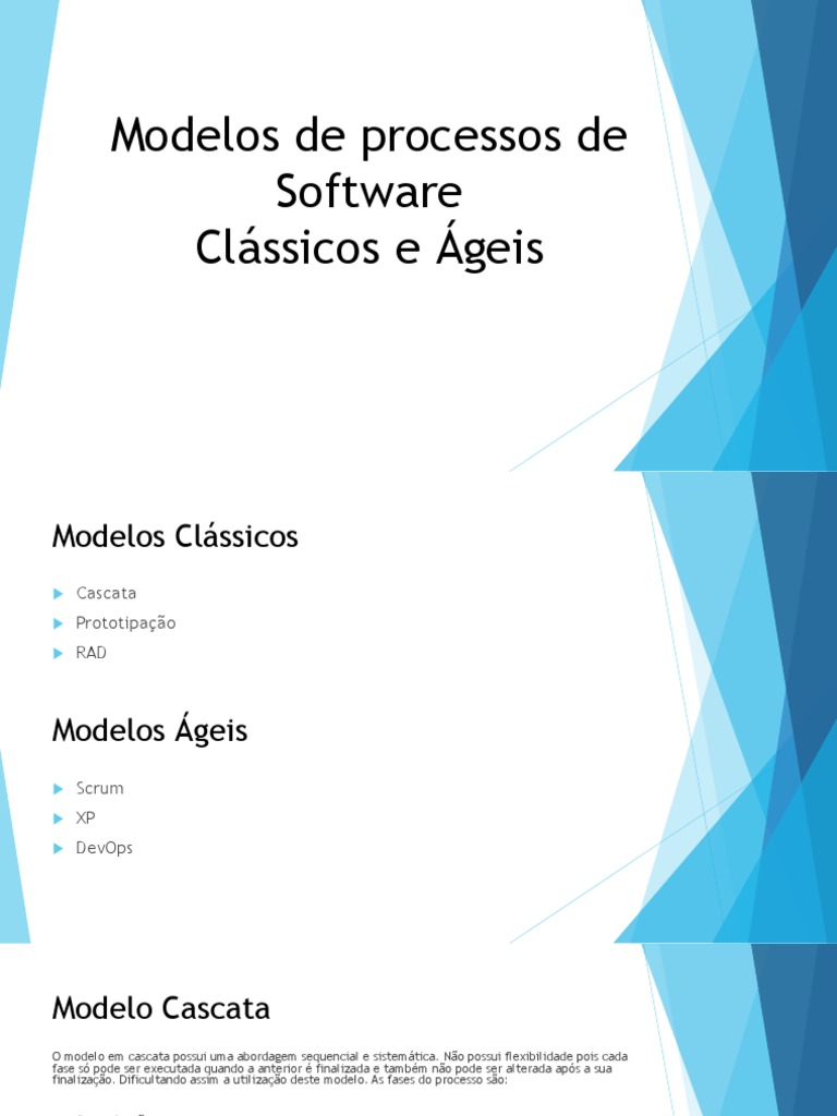 Modelos de Processos de Software - Clássicos e Ágeis | PDF | Testes de ...