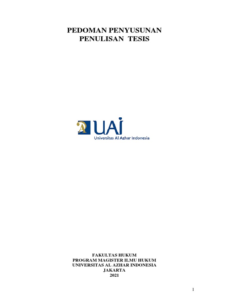 Pedoman Penyusunan Tesis MH | PDF