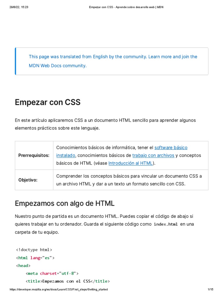 Empezar Con CSS - MDN | PDF | HTML | Red mundial