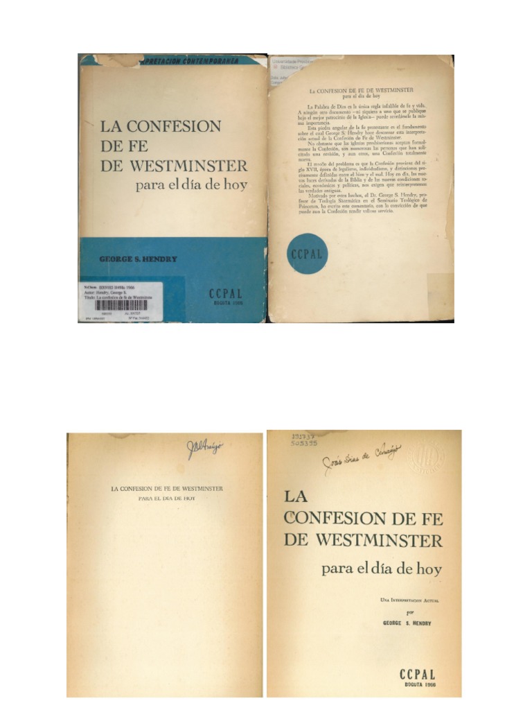 La Confesion de Fe de Westminster - para El Día de Hoy | PDF