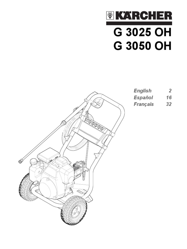 Karcher G3050 Pressure Washer Manual | PDF | Pistol | Absorption ...