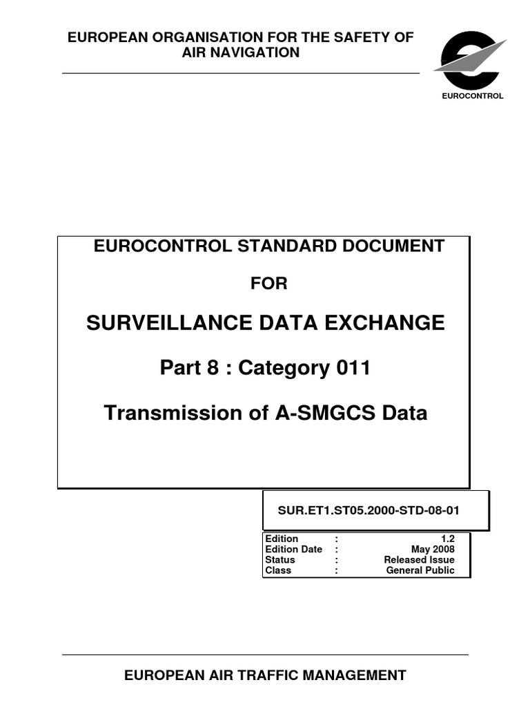Radar Data Exchange - Part 8: Transmission of A-SMGCS Data | PDF | Air ...