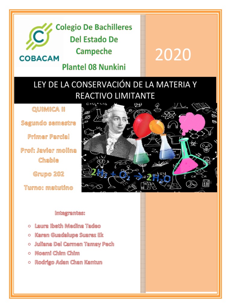 Ley de La Conservacion de La Masa y Reactivo Limitante | PDF | Química ...