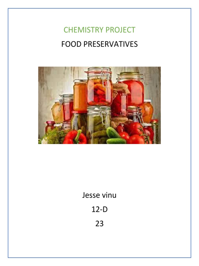 Chemistry Project | PDF | Food Preservation | Canning